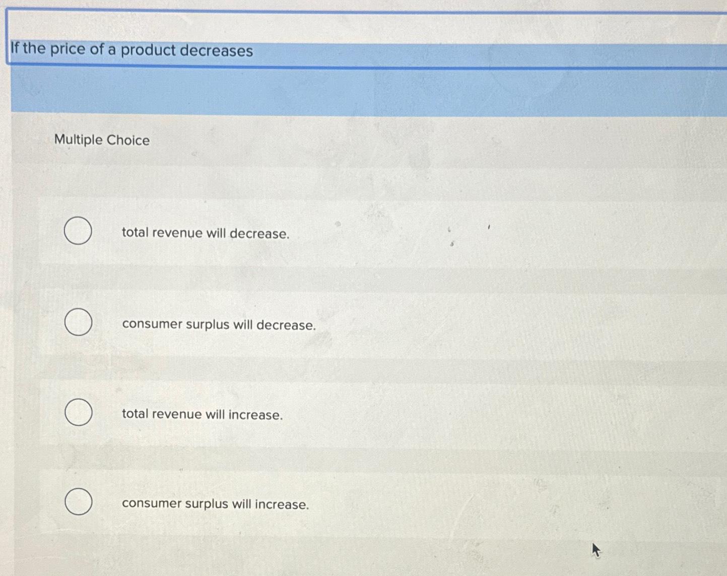 Solved If the price of a product decreasesMultiple | Chegg.com