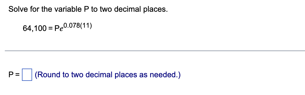Solved Solve for the variable P to two decimal | Chegg.com