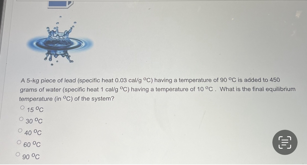 Solved A 5-kg piece of lead (specific heat 0.03calg°C ) | Chegg.com