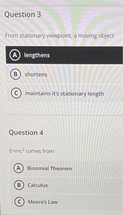 Solved Question 3: From stationary viewpoint, a moving | Chegg.com