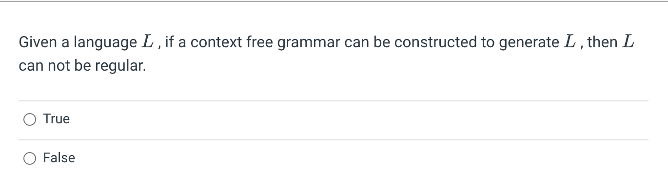 Solved Given a language L, ﻿if a context free grammar can be | Chegg.com
