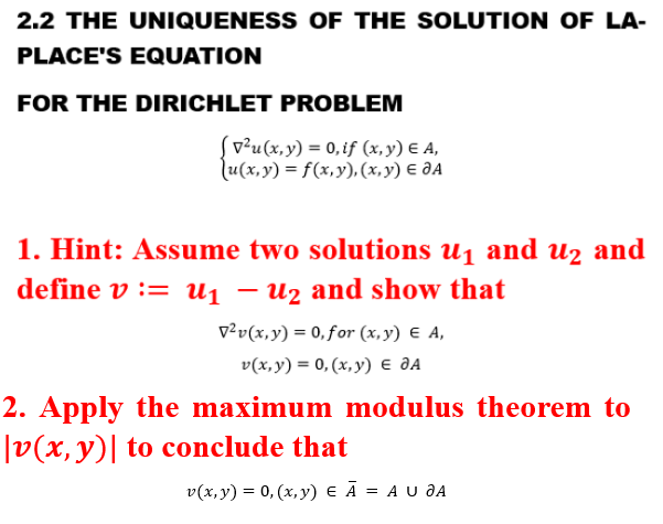 Solved Please solve what is in ﻿red2.2 ﻿THE UNIQUENESS OF | Chegg.com