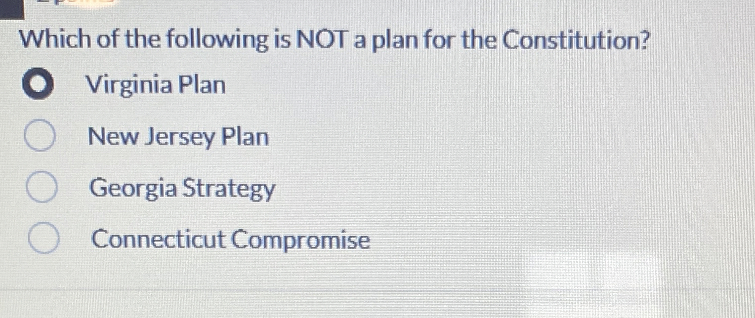 Solved Which of the following is NOT a plan for the | Chegg.com