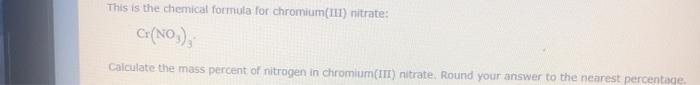 Solved This is the chemical formula for chromium(III) | Chegg.com