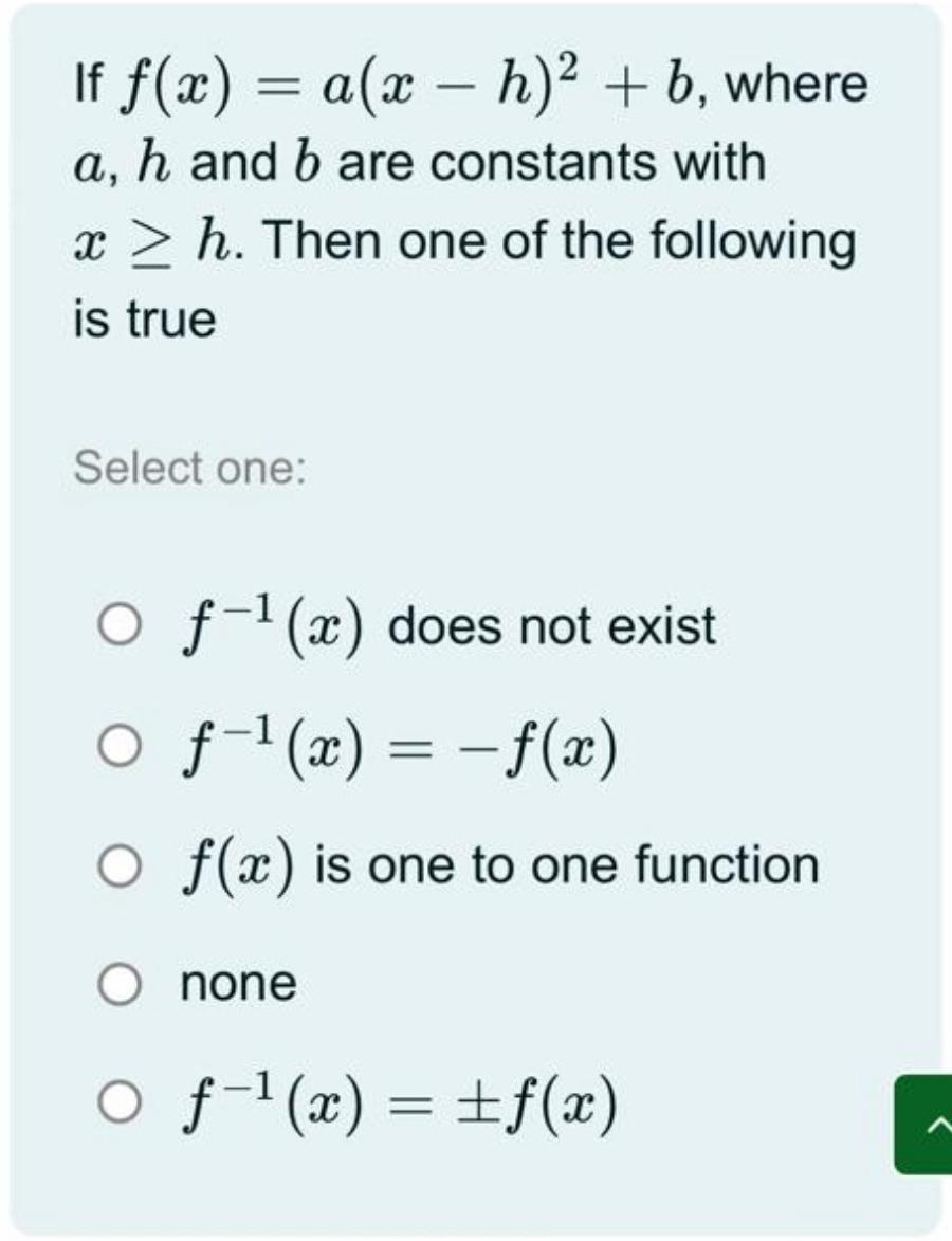 Solved If f(x)=a(x-h)2+b, ﻿where a,h ﻿and b ﻿are constants | Chegg.com