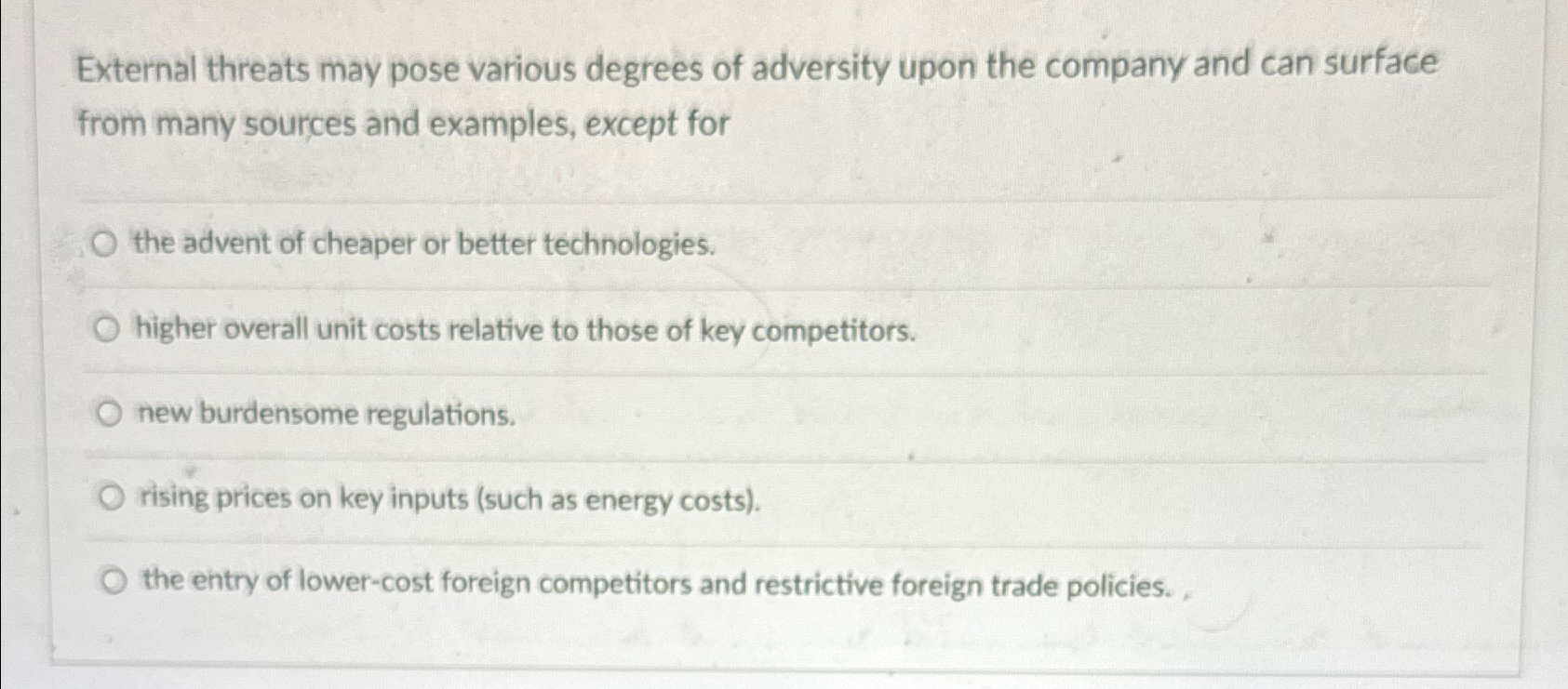 Solved External threats may pose various degrees of | Chegg.com