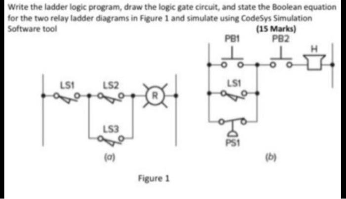 Solved Write the ladder logic program, draw the logic gate | Chegg.com