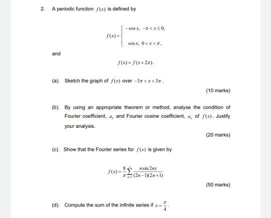 Solved (d). Compute the sum of the infinite series if (20 | Chegg.com