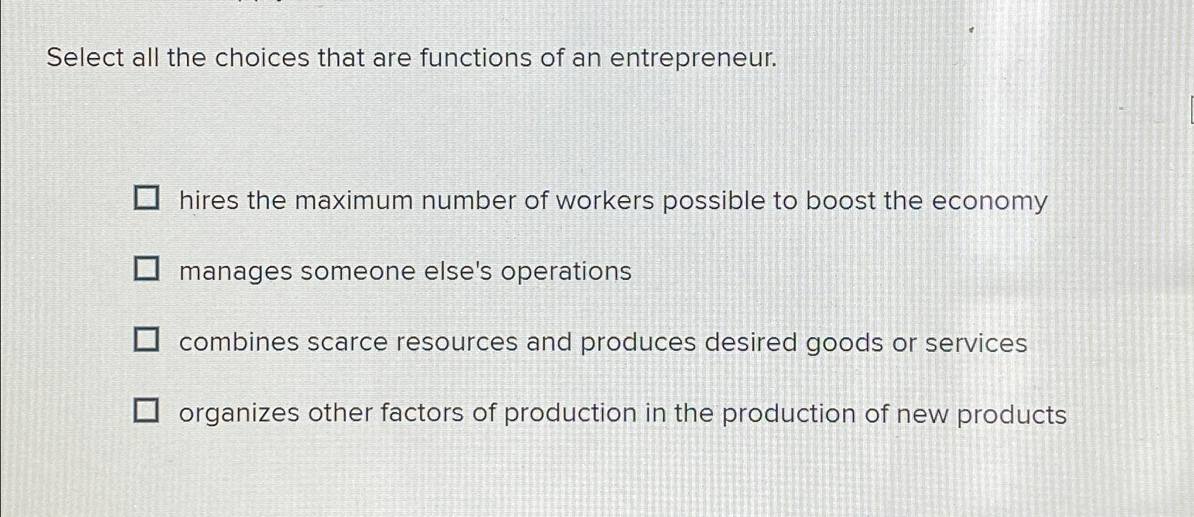 Solved Select all the choices that are functions of an | Chegg.com
