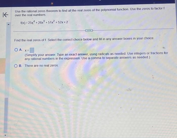 Solved Solve the equation in the real number system. | Chegg.com