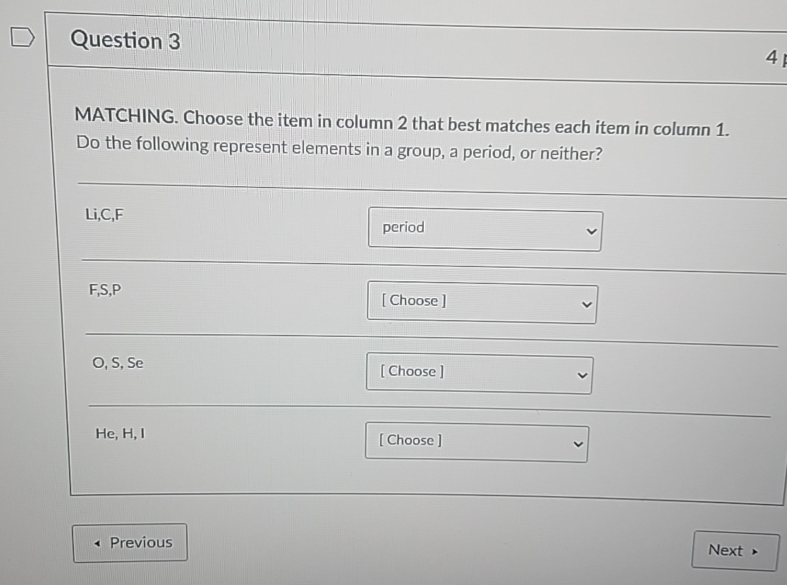 Solved Question 3MATCHING. Choose the item in column 2 ﻿that | Chegg.com
