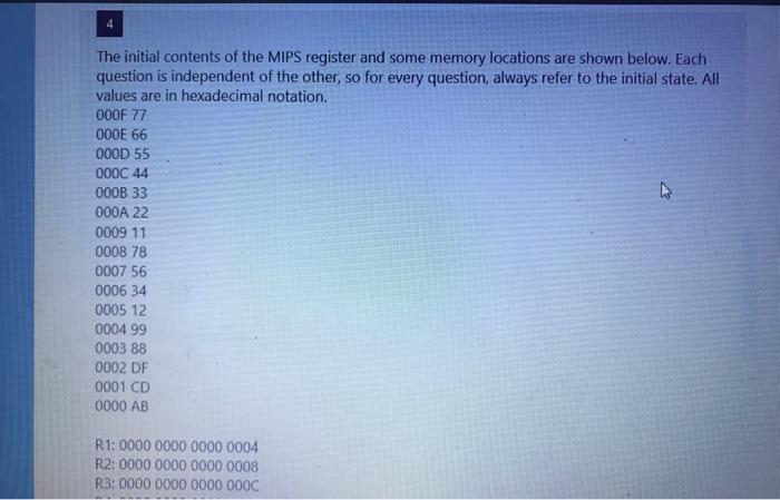 Solved MIPS cycle = [IF/ID/EX/MEM/WB]. Given the data | Chegg.com