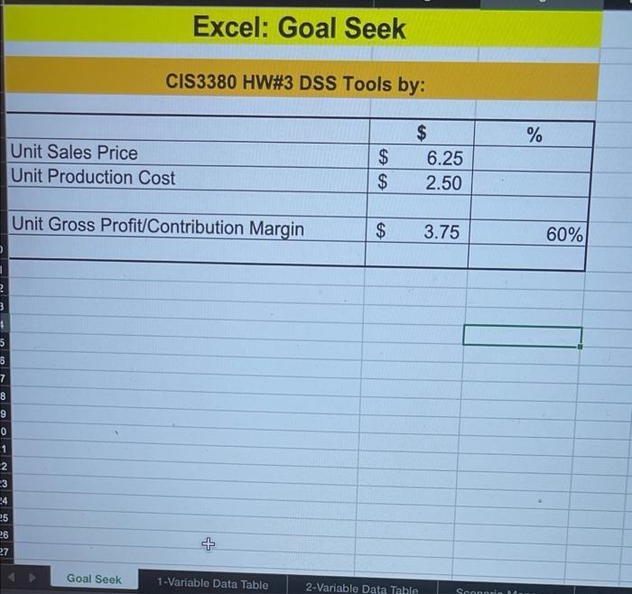 Solved Question 2 Using the 1st tab of the starter file and | Chegg.com