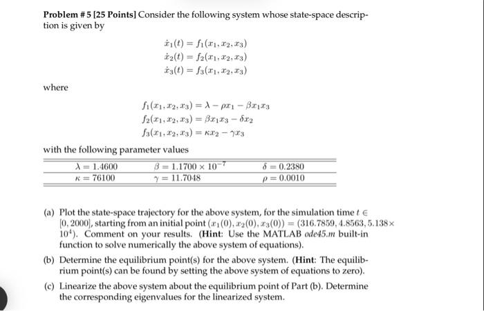 Problem \# 5 [25 Points] Consider the following | Chegg.com