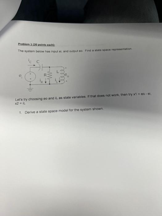Solved 2. Draw a diagram to implement your state space | Chegg.com