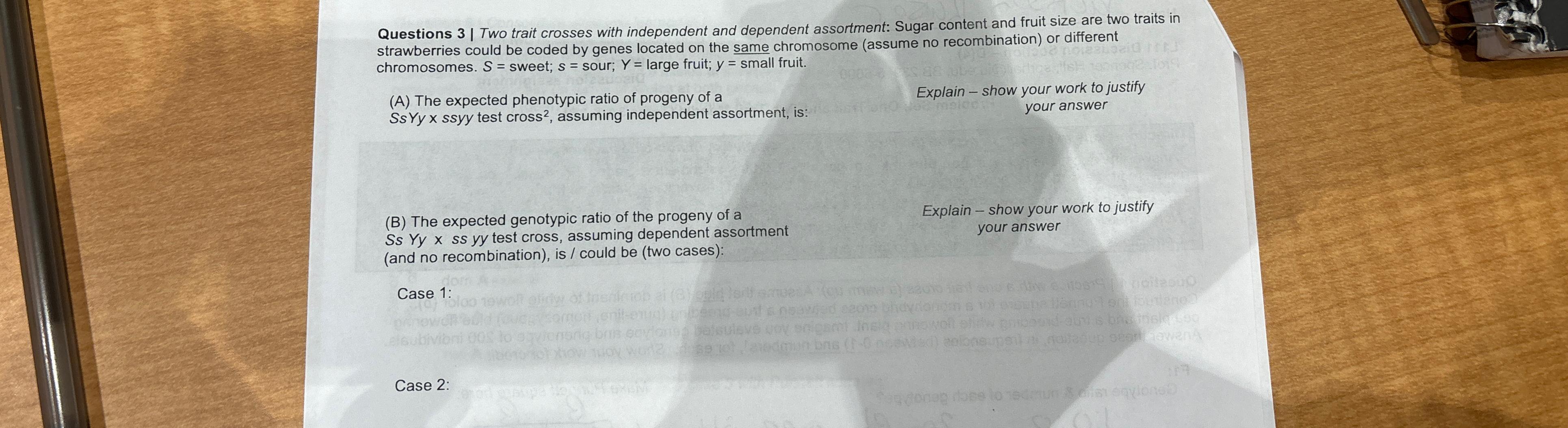 Solved Questions 3| ﻿Two trait crosses with independent and | Chegg.com
