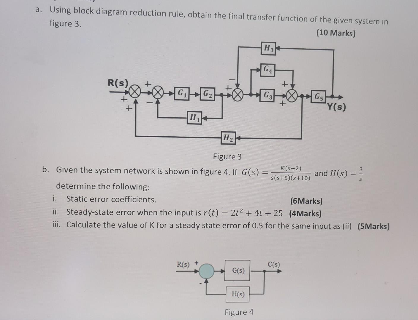 Solved a. Using block diagram reduction rule, obtain the | Chegg.com