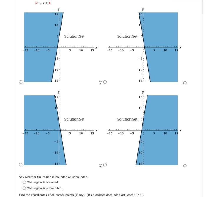 Solved The region is bounded. The region is unbounded. Find | Chegg.com