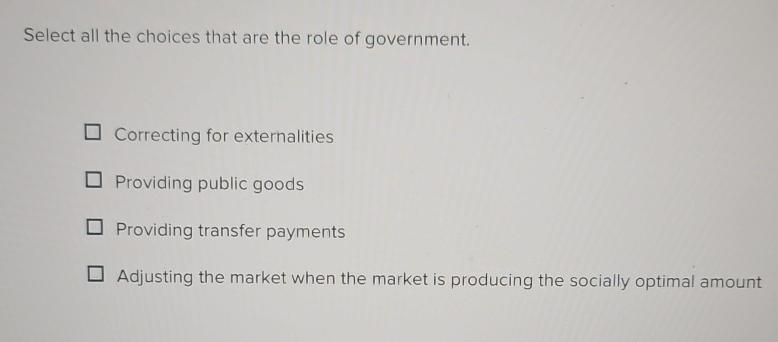 Solved Select all the choices that are the role of | Chegg.com