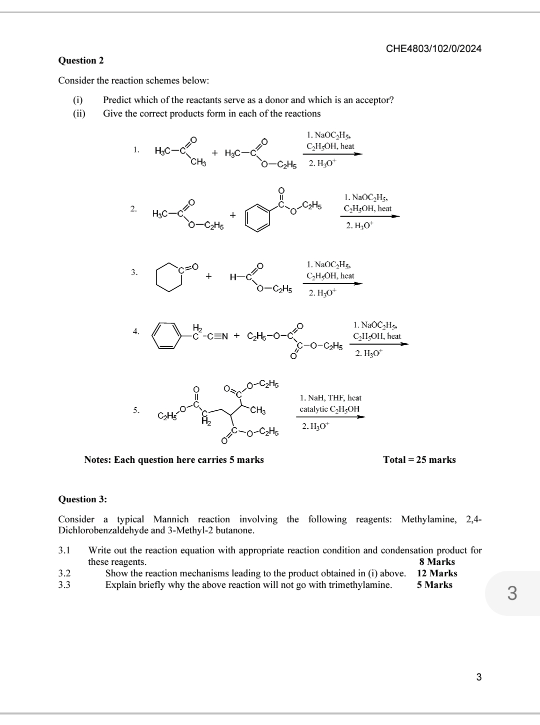 Solved CHE4803/102/0/2024Question 2Consider the reaction | Chegg.com