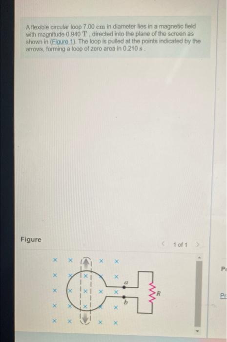 Solved A flexible circular loop 7.00 cm in diameter lies in | Chegg.com