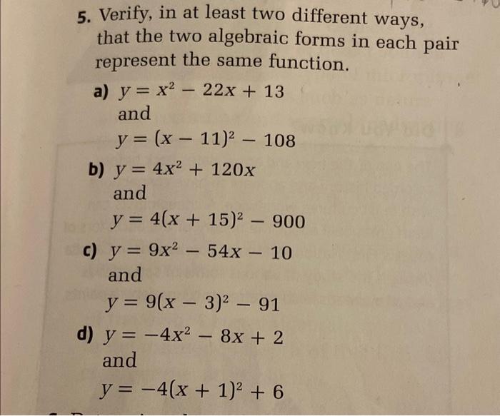 Solved 5. Verify, in at least two different ways, that the | Chegg.com