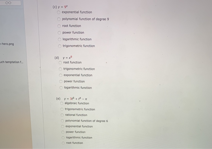 Solved oo Classify each function. (a) y = *- 8 X + 8 root | Chegg.com