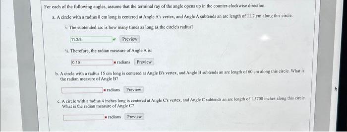 Solved For each of the following angles, assume that the | Chegg.com