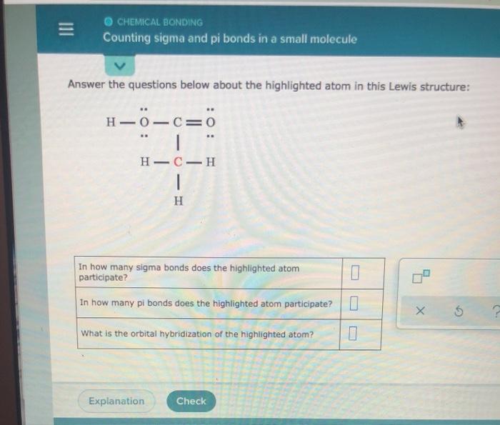 Solved III CHEMICAL BONDING Counting sigma and pi bonds in a | Chegg.com