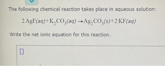 Solved The following chemical reaction takes place in | Chegg.com