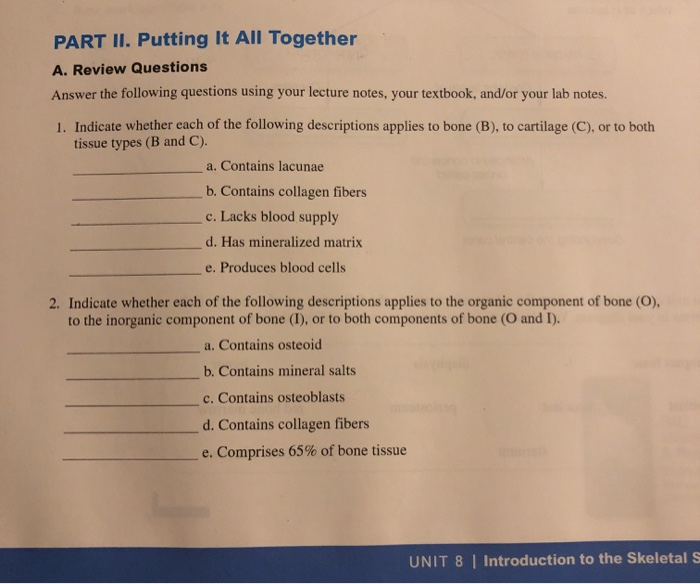 Solved PART II. Putting It All Together A. Review Questions | Chegg.com