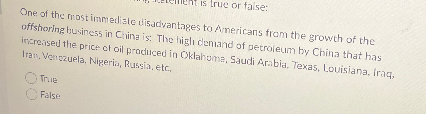 Solved One of the most immediate disadvantages to Americans | Chegg.com