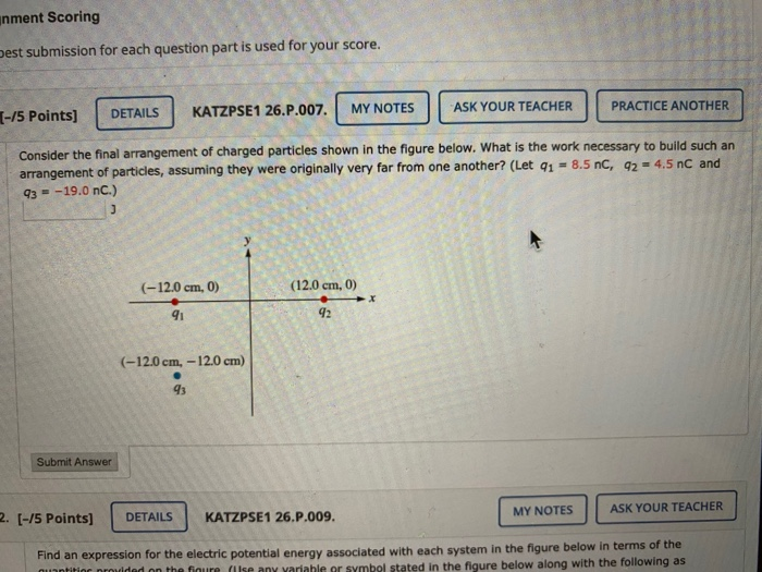 Solved inment Scoring best submission for each question part | Chegg.com