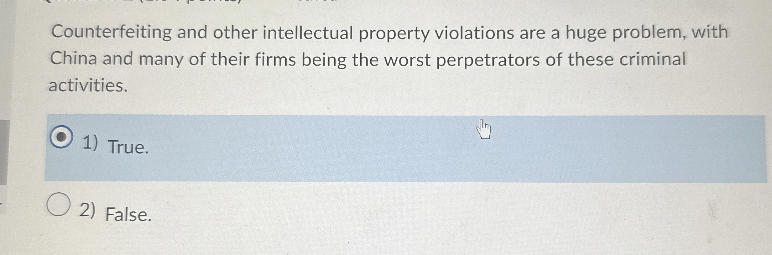 Solved Counterfeiting and other intellectual property | Chegg.com