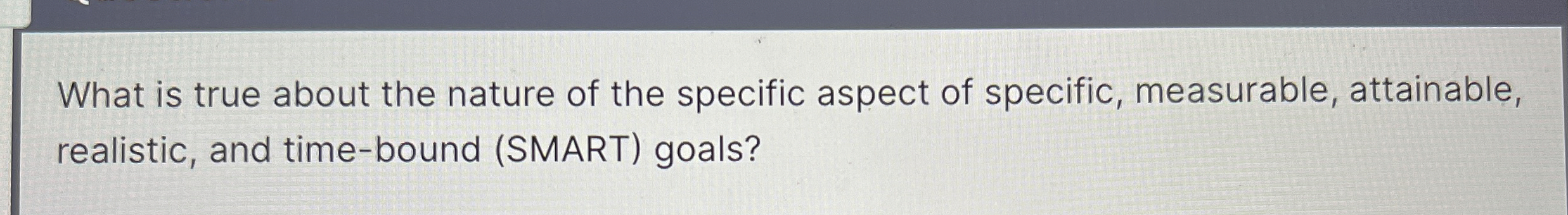 Solved What is true about the nature of the specific aspect | Chegg.com