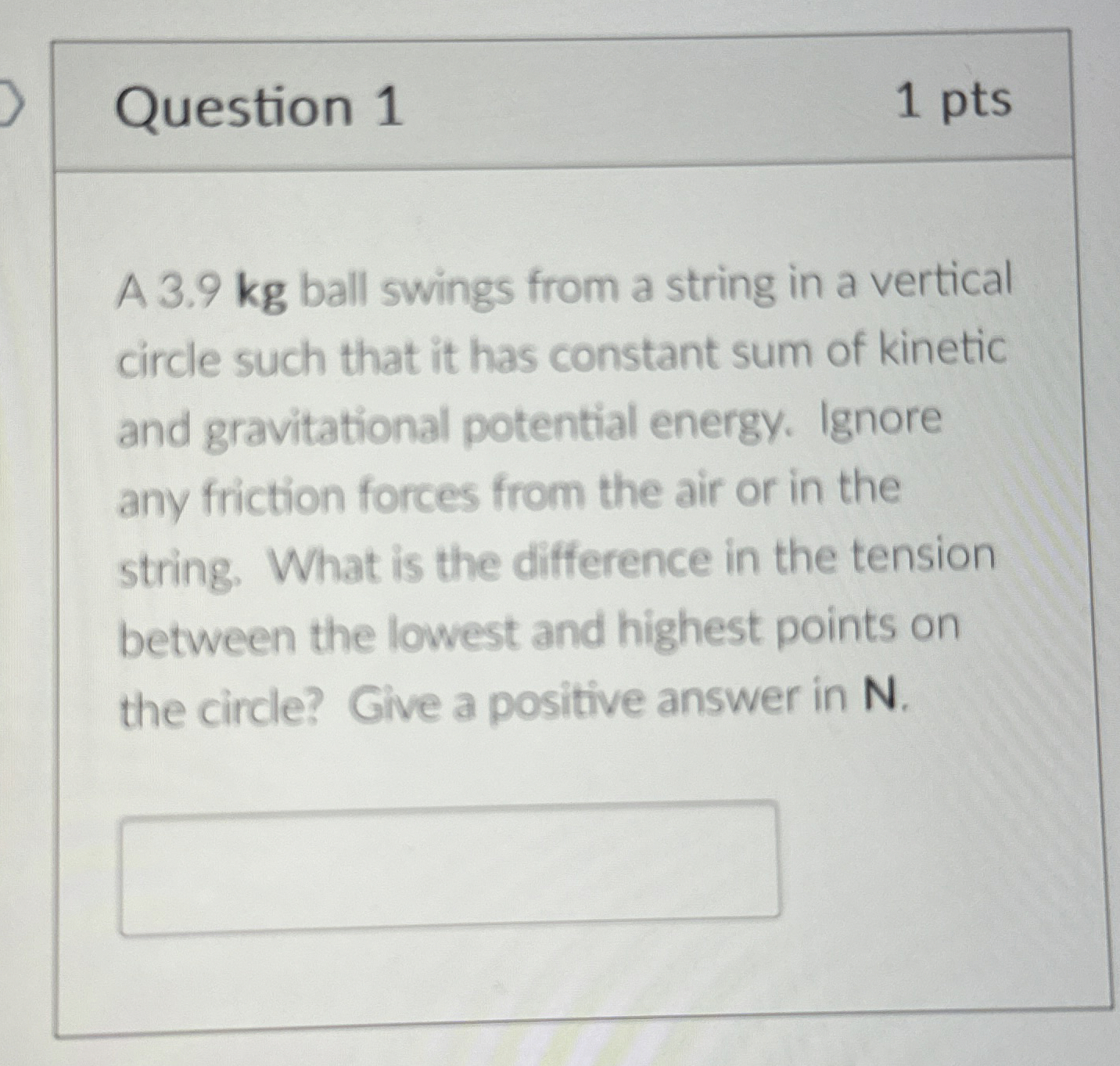 Solved Question 11 ﻿ptsA 3.9 ﻿kg ball swings from a string | Chegg.com