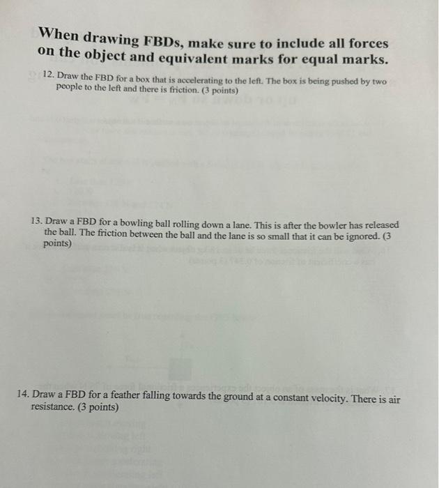 Solved When drawing FBDs, make sure to include all forces on | Chegg.com