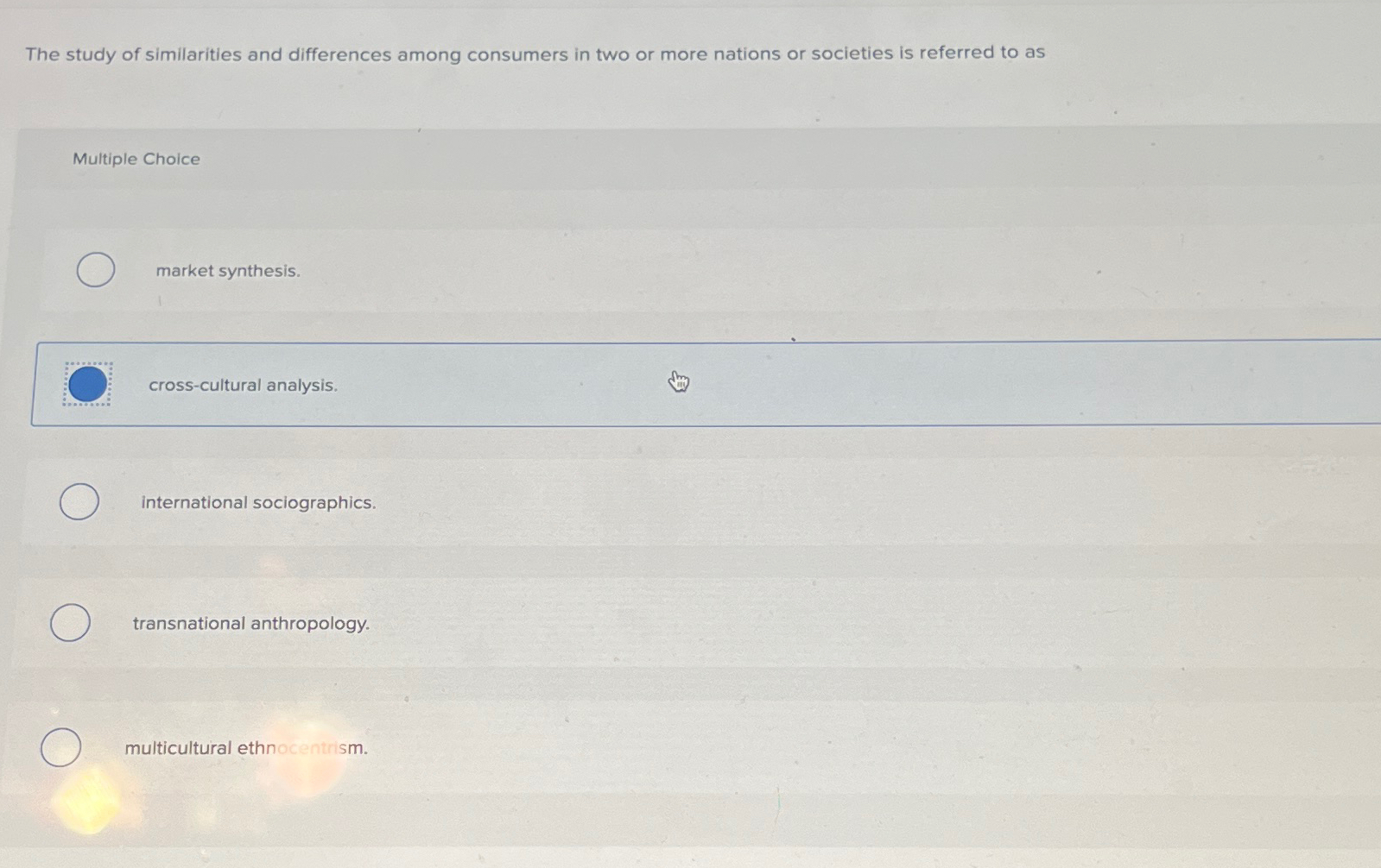 Solved The study of similarities and differences among | Chegg.com
