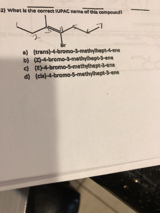 Solved 2) What is the correct IUPAC name of this compound? | Chegg.com