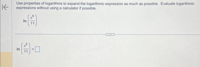 Solved Use properties of logarithms to expand the | Chegg.com