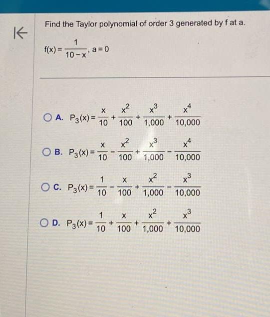 Solved Find the Taylor polynomial of order 3 generated by f | Chegg.com