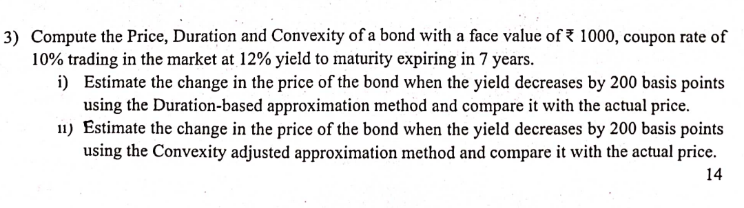 Solved Compute the Price, Duration and Convexity of a bond | Chegg.com