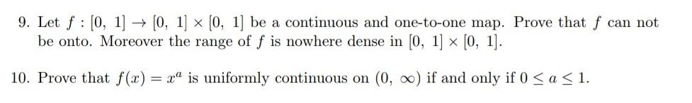 Solved 9. Let f:[0,1]→[0,1]×[0,1] be a continuous and | Chegg.com