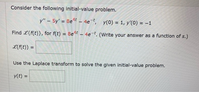Solved Consider the following initial-value problem. y" - | Chegg.com