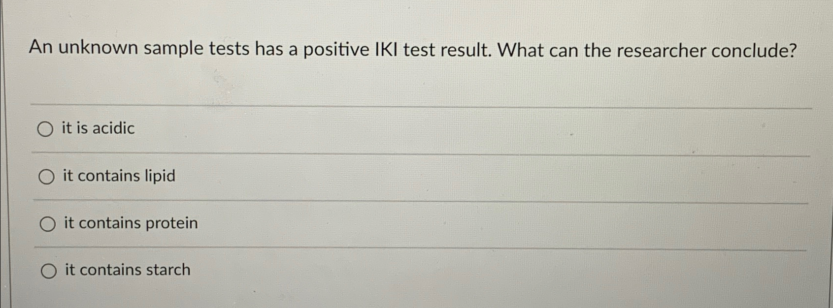 Solved An unknown sample tests has a positive IKI test | Chegg.com
