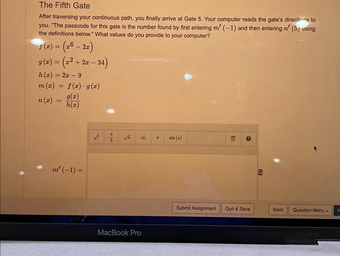 Solved The Fifth Gate After traversing your continuous path, | Chegg.com