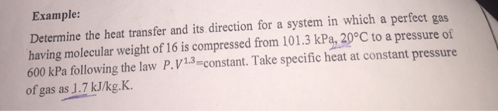 Solved Example: Determine the heat transfer and its | Chegg.com