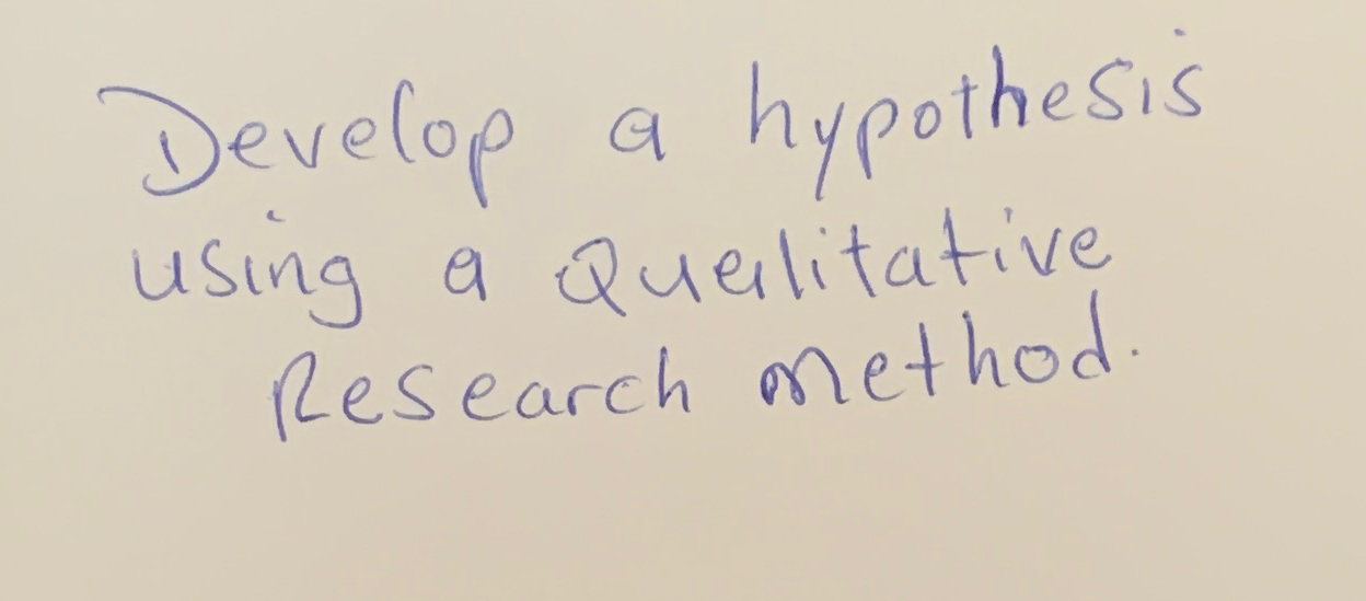 Solved Develop a hypothesis using a Quelitative Research | Chegg.com