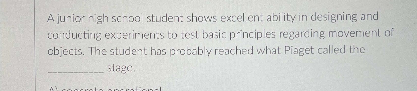 Solved A junior high school student shows excellent ability | Chegg.com