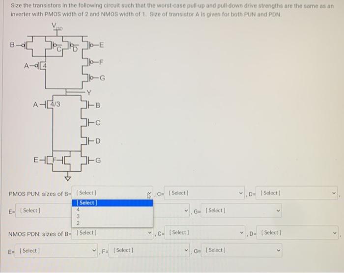 Solved Size the transistors in the following circuit such | Chegg.com